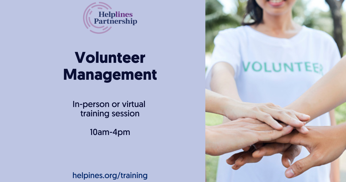 Volunteer Management (CPD Accredited) - Helplines Partnership